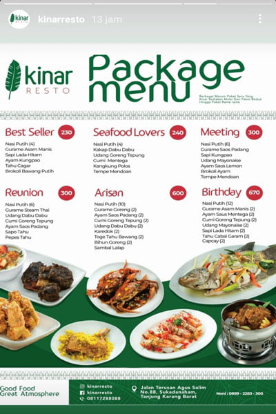 6 Pilihan Paket Menu di Kinar Resto Bandar Lampung, Best Seller hingga ...